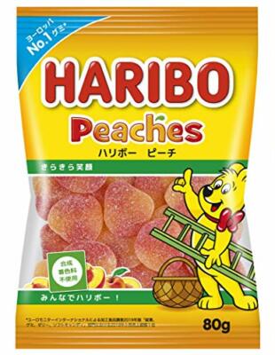 HARIBO - Soft & Fruity Peaches Gummy Candy (80g x 8 bags) Sweets JAPAN ...