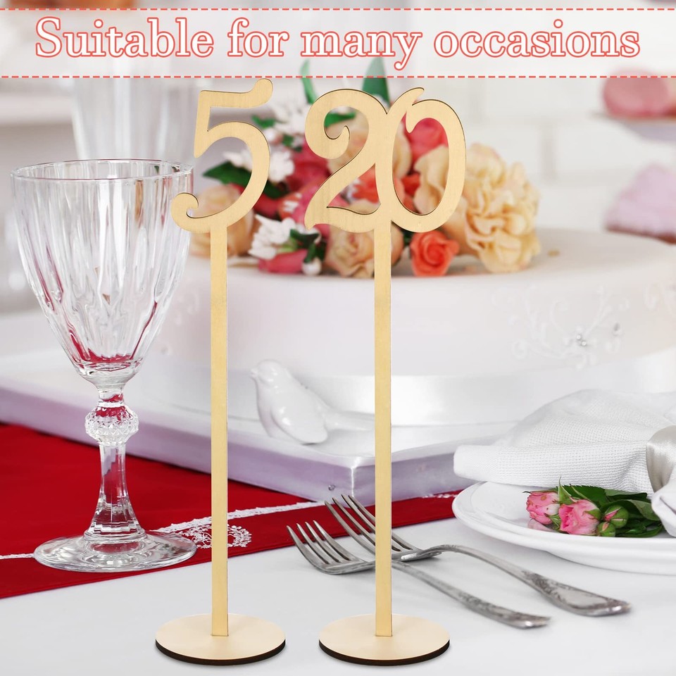20 Pcs Table Numbers Wedding Table Numbers Wood Table Numbers for ...