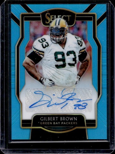 2018 Panini Select Gilbert Brown Signatures Light Blue Prizm Auto #2/49 ...