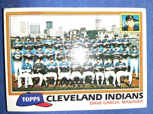1981 Topps Dave Garcia Cleveland Indians Team Checklist #665 EX MVP HOF ...