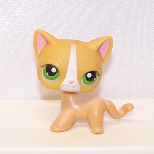 Littlest Pet Shop #72 Orange Shorthair Cat Green Eyes White Stripe ...
