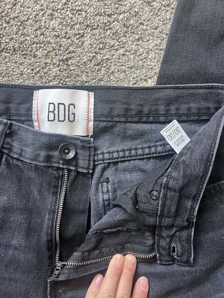BDG Dad Slim Tapered Fit Jeans Women's 30/30 Black High Rise 5-Pocket ...