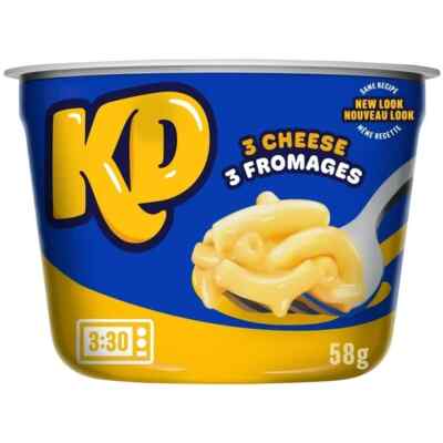6 X KD Kraft Dinner Triple Macaroni & Cheese Snack Pasta 3-CHEESE 58g ...