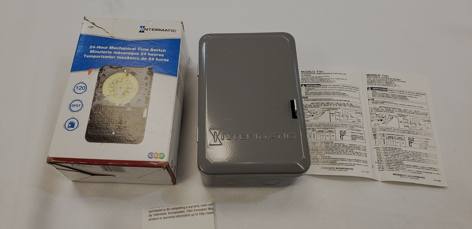 Intermatic T101 24 Hour Mechanical Timer Wall Switch 078275000018 ...
