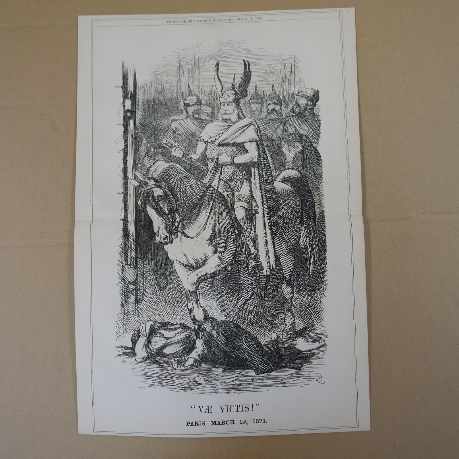 10x14" punch cartoon 1871 VAE VICTUS paris march 1st , siege of paris ...