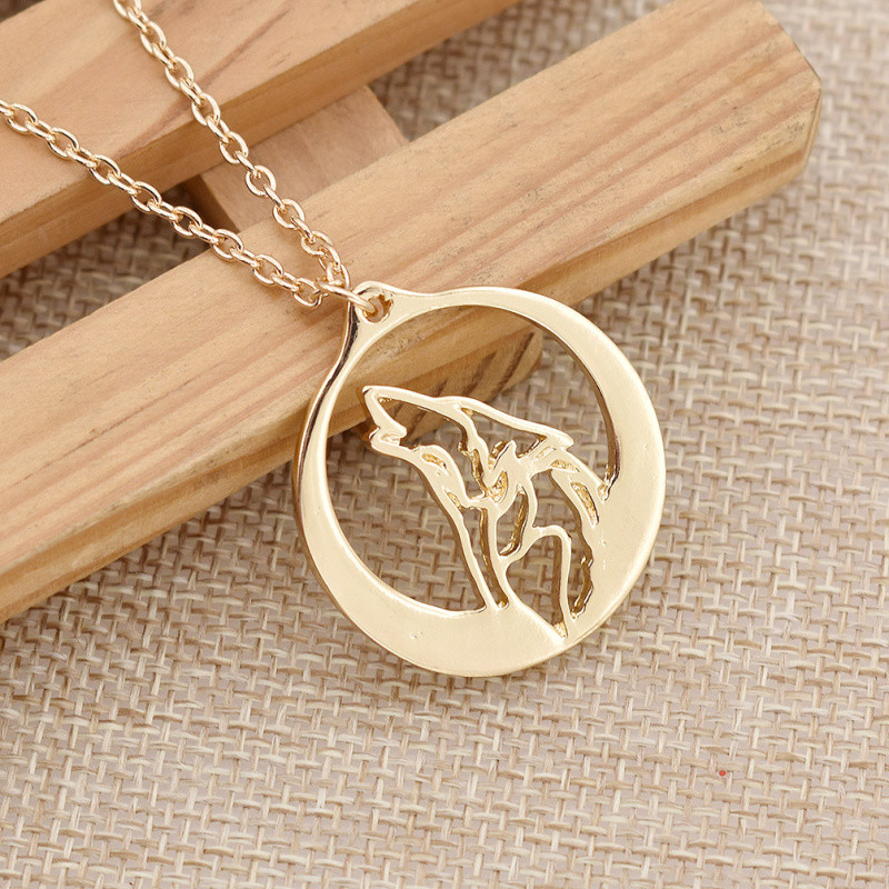 Howling Wolf Pendant Chain Necklace Vintage Jewelry Charm Gift ...