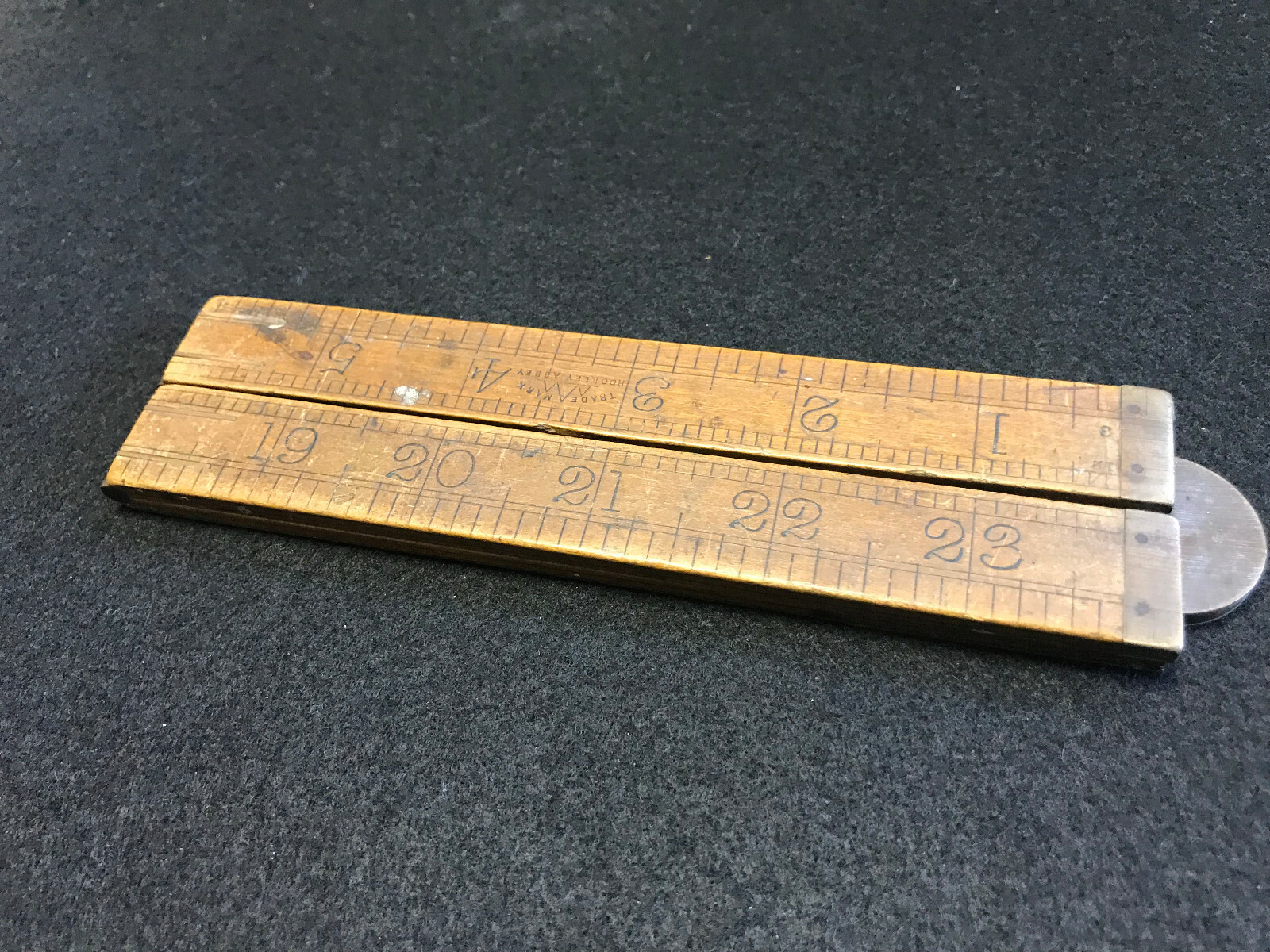 Vtg 24" Boxwood And Brass Folding Ruler J.Rabone & Sons Hockley Abbey ...