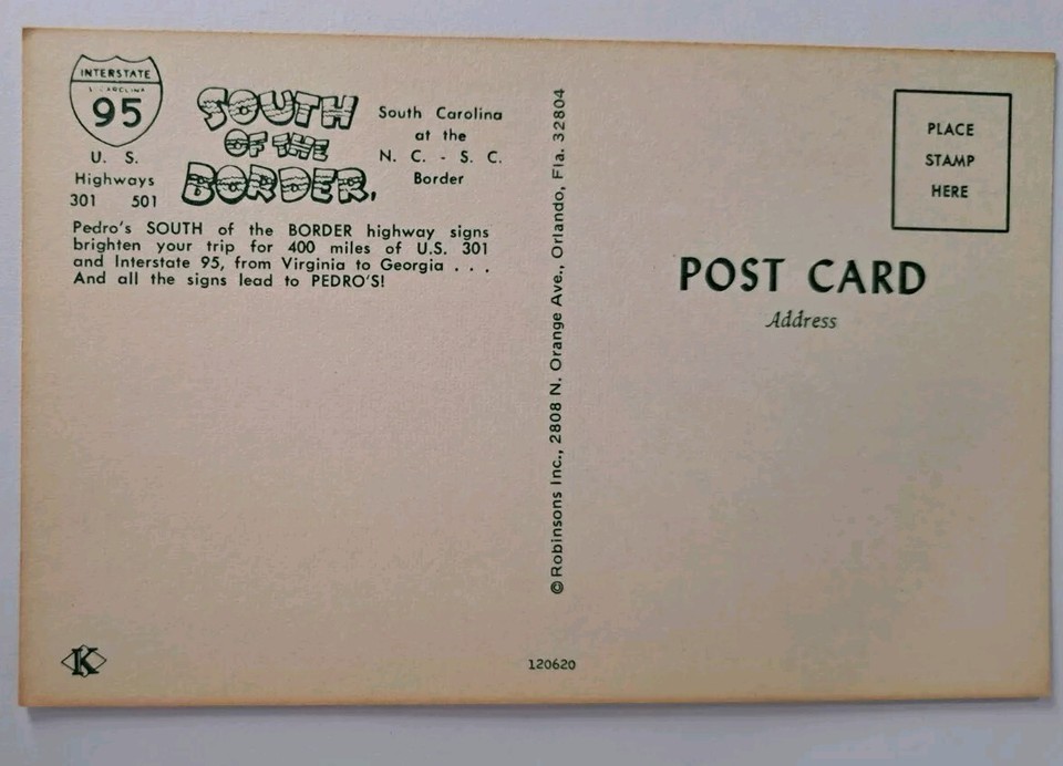 Postcard South of The Border South Carolina North Carolina Border | eBay