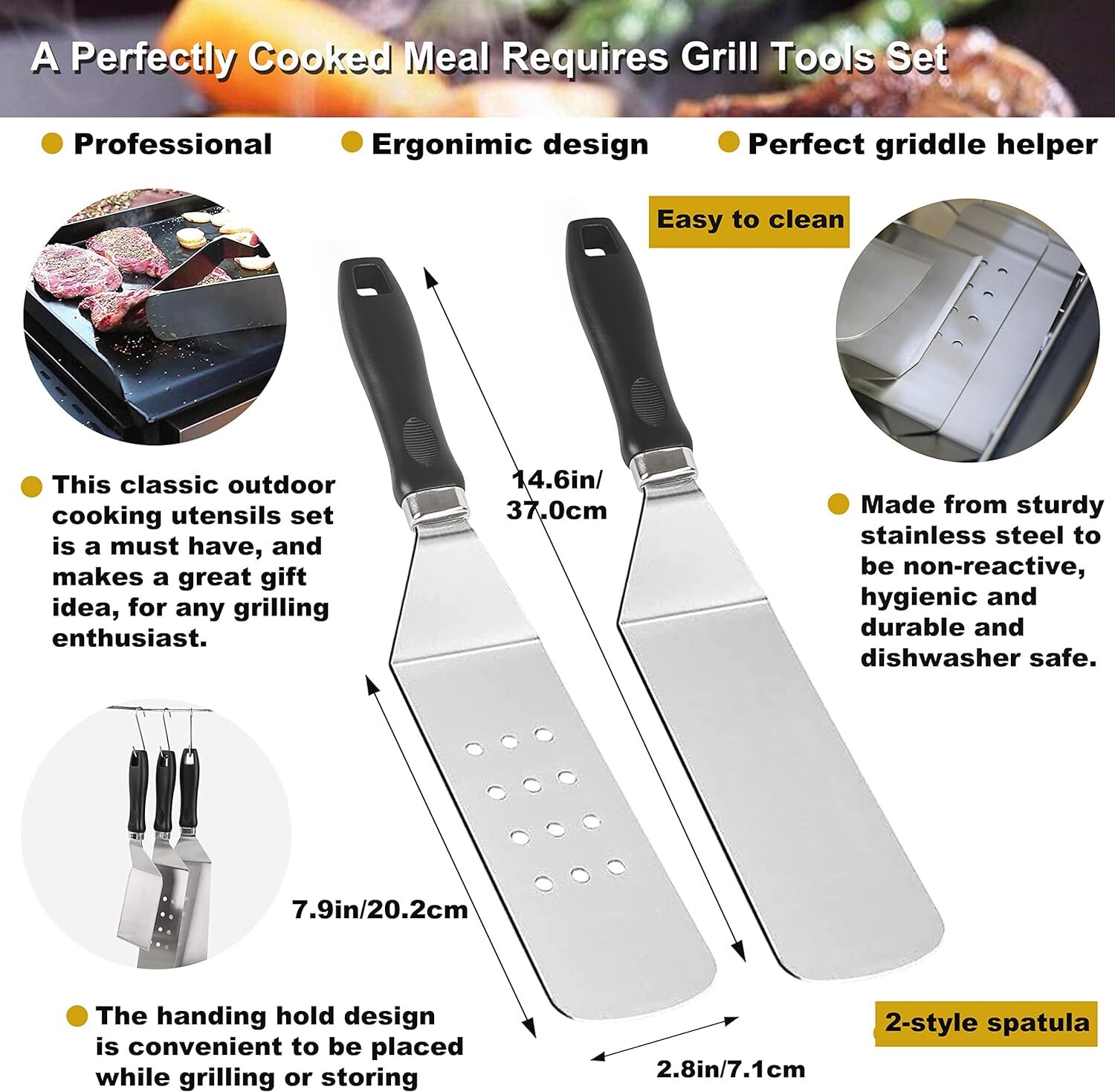 Blackstone Grill Accessories Kit, 25PC BBQ Griddle Tools Set For ...