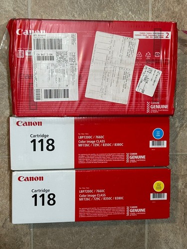 2024 - Set 4 Genuine OEM Canon 118 BCY Toner Cartridges -Factory Sealed ...