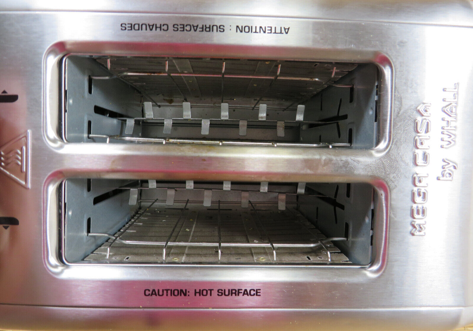 MEGA CASA by WHALL Brushed Stainless Steel Toaster KST022GU | eBay