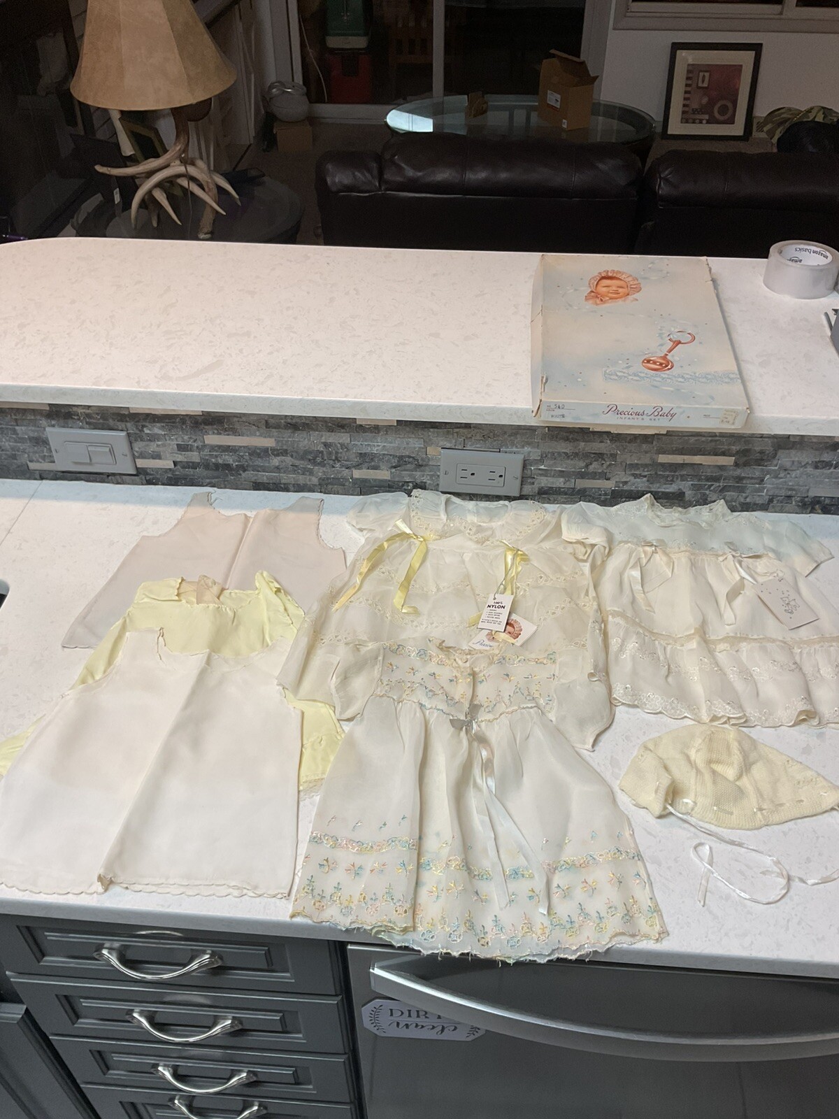 VTG Precious Baby Girl Ruffle Lace Party Dress Paste… - Gem