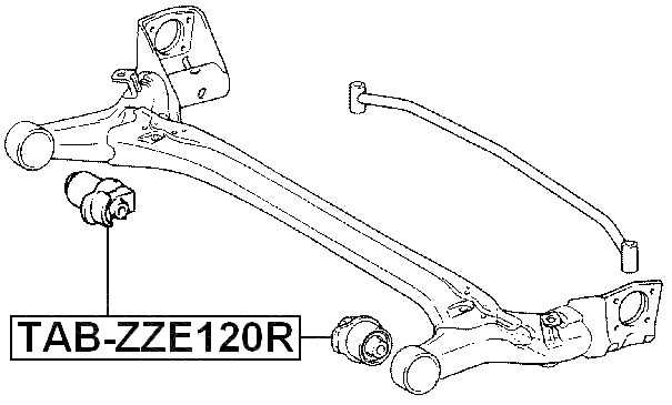 TAB-ZZE120R Febest REAR CROSSMEMBER BUSHING 48725-12630, 48725-52080 ...