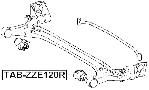 TAB-ZZE120R Febest REAR CROSSMEMBER BUSHING 48725-12630, 48725-52080 ...