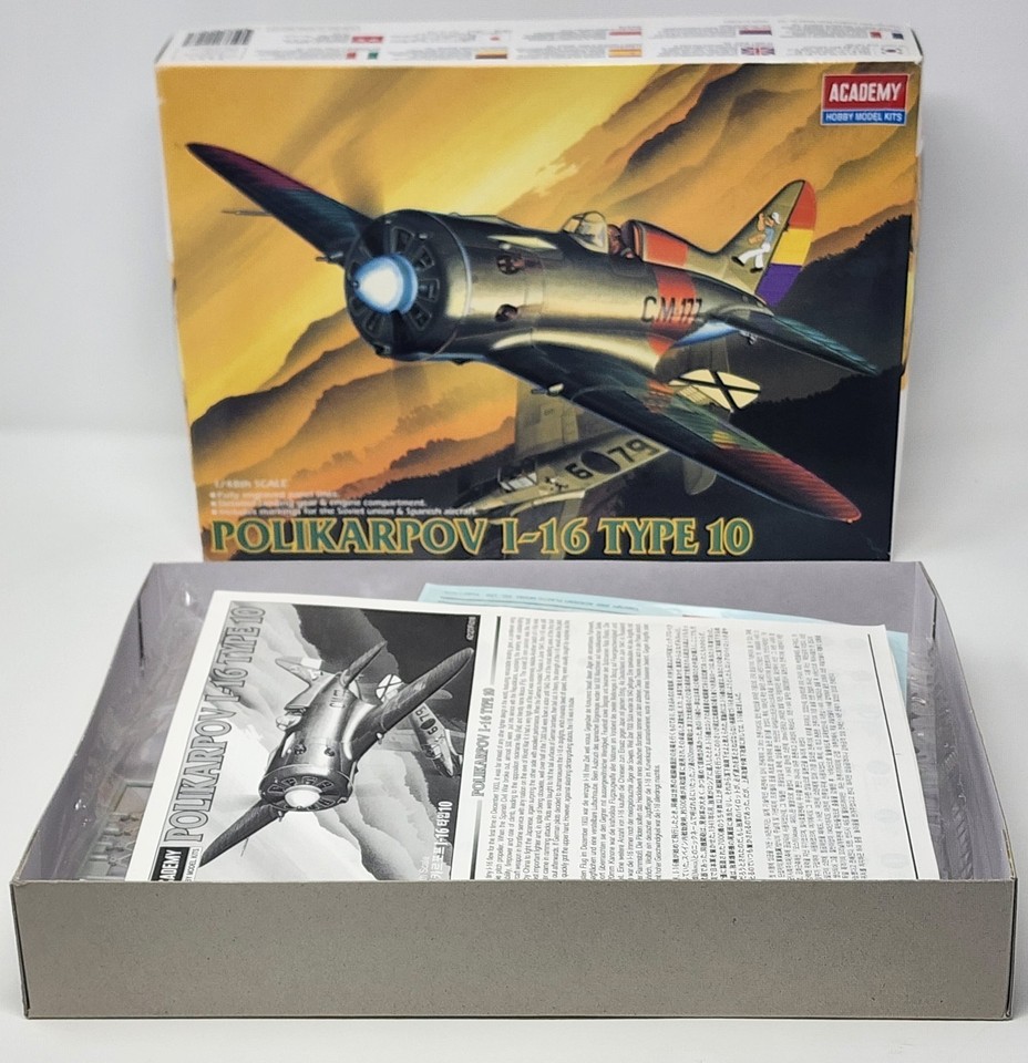Academy 2127 Polikarpov I-16 Type 10 Airplane 1/48 Model + Decals Open ...