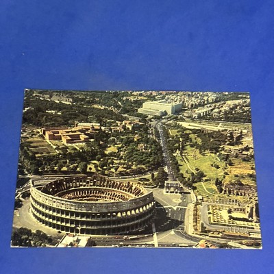 ROMA VEDUTA AEREA DEL COLOSSEO - CARTOLINA - A COLORI | eBay