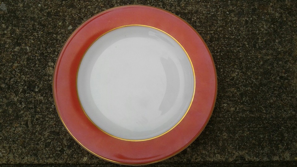 Lot of 4 Vintage PYREX 8" Salad Plates Flamingo Pink & Gold | eBay