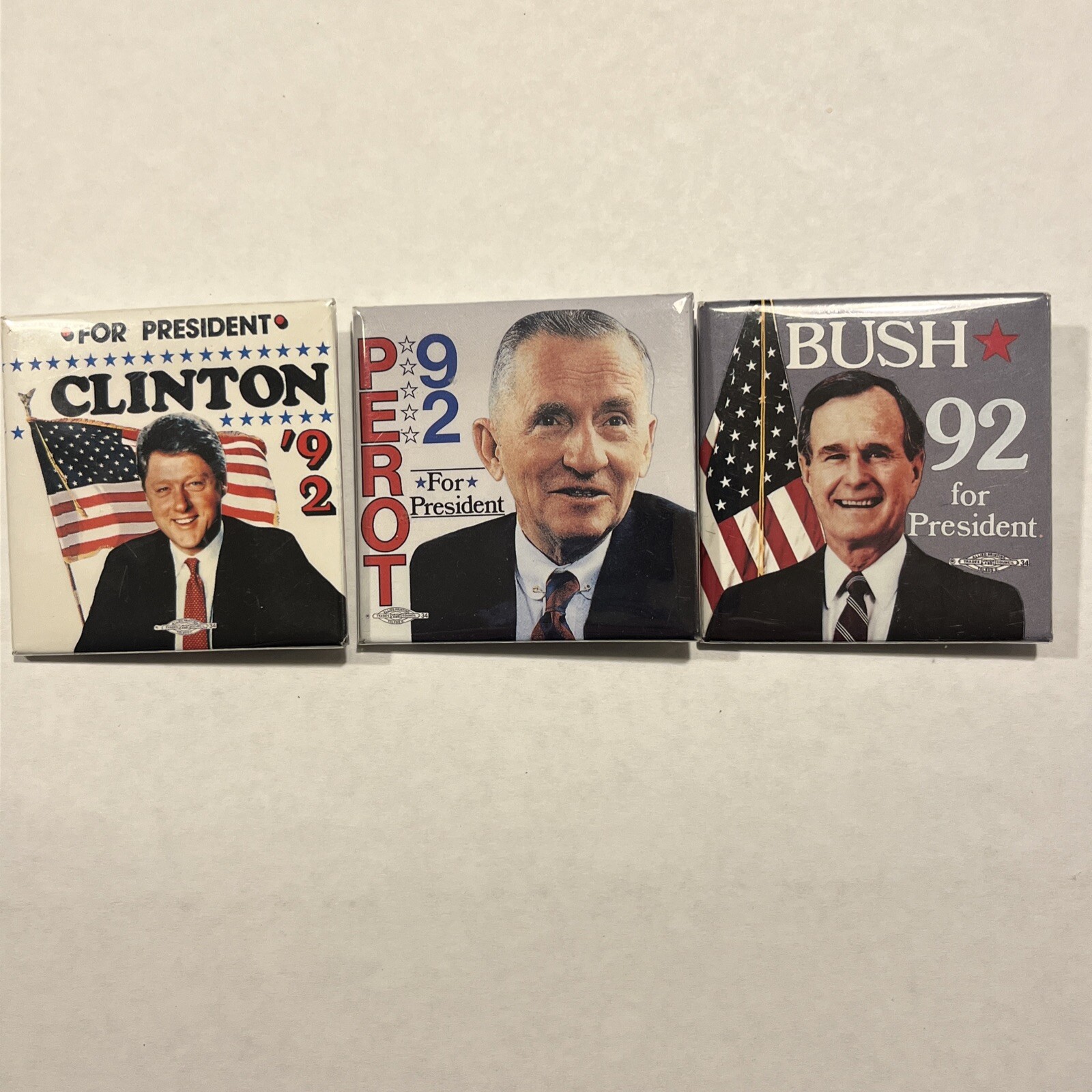 Rare 3 Pin Set Of 1992 Presidential Race: Clinton, Bush & Perot | eBay