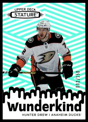2022-23 Upper Deck Stature Wunderkind Green Hunter Drew 002/150 Anaheim ...