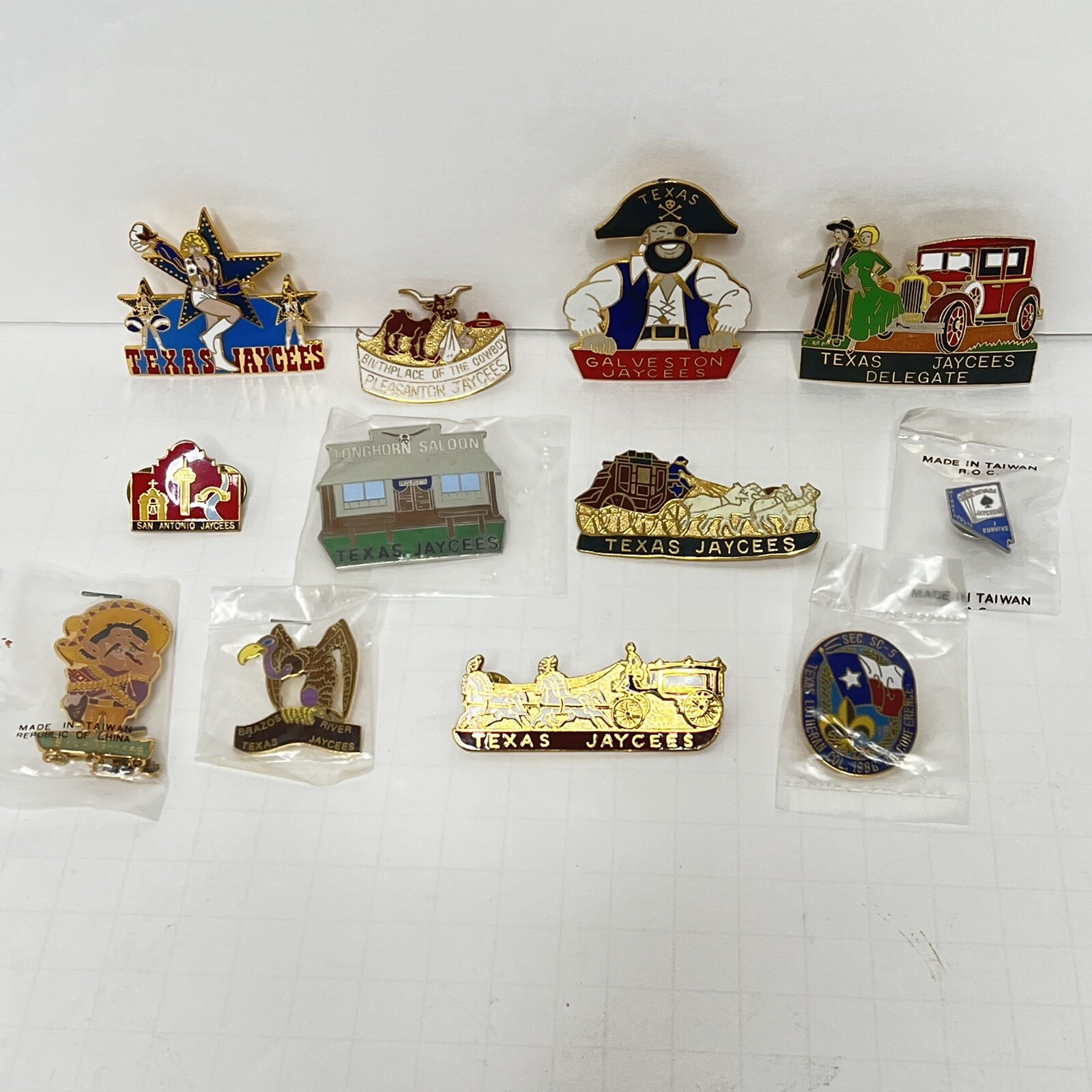 12 VTG Texas San Antonio Kemah Dallas Galveston Jaycees Lapel ...