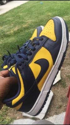 Size 8 - Nike Dunk Low Michigan 2021 Blue and Mustard 194955872338| eBay
