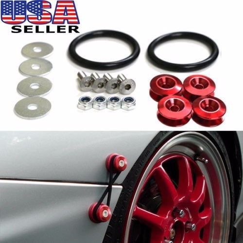 IJDMTOY AA2027-Red Fasteners Red JDM Quick Release Fastener Kit - For ...