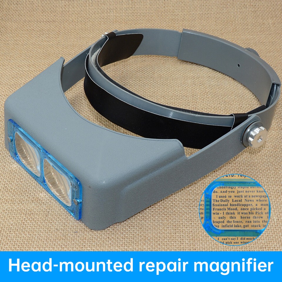 Headband Magnifier Head Magnifying Jewelry Watch Repair Reading with 4 ...