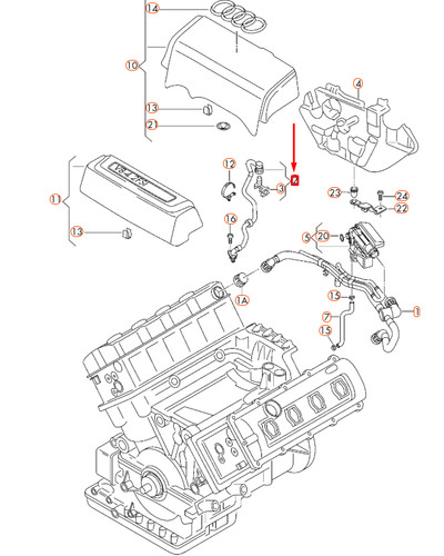 NEW AUDI A6 C6 BREATHER HOSE LINE 079103217S ORIGINAL 079-103-217-S | eBay