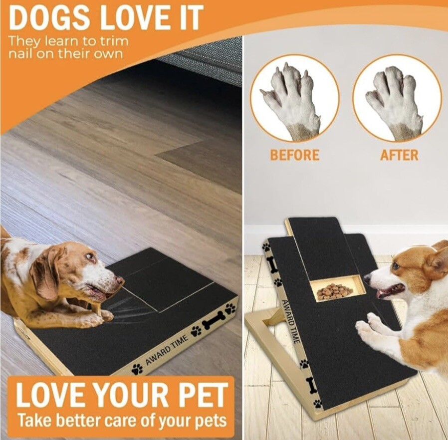 Dog Scratch Pad for Nails -Dog Nail Scratch Board with Treat Box -Nail ...