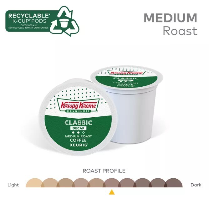 Krispy Kreme Classic Decaf Coffee 96 Count K-Cups – Smooth, Bold ...