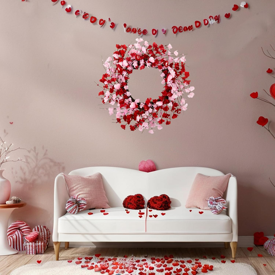 20 Inch Valentine'S Day Wreath, Valentines Day Wreaths for Front Door ...