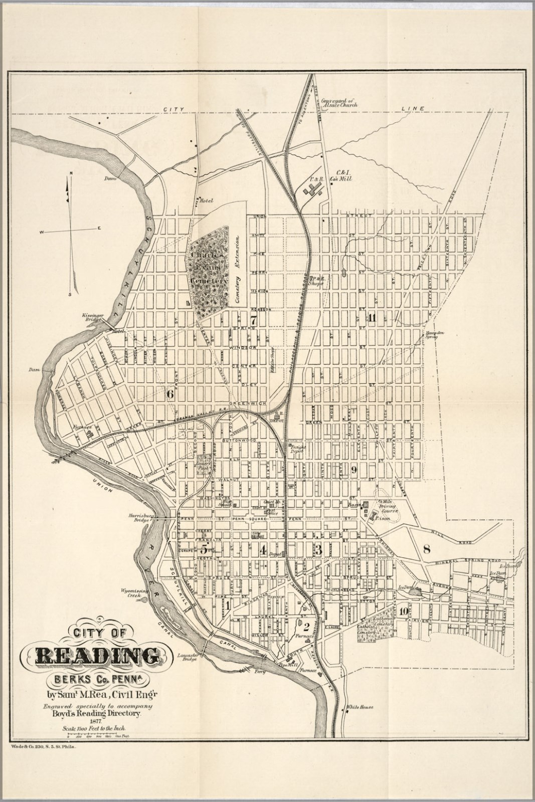 Poster, Many Sizes; Map Of City Of Reading, Pennsylvania 1877 | eBay