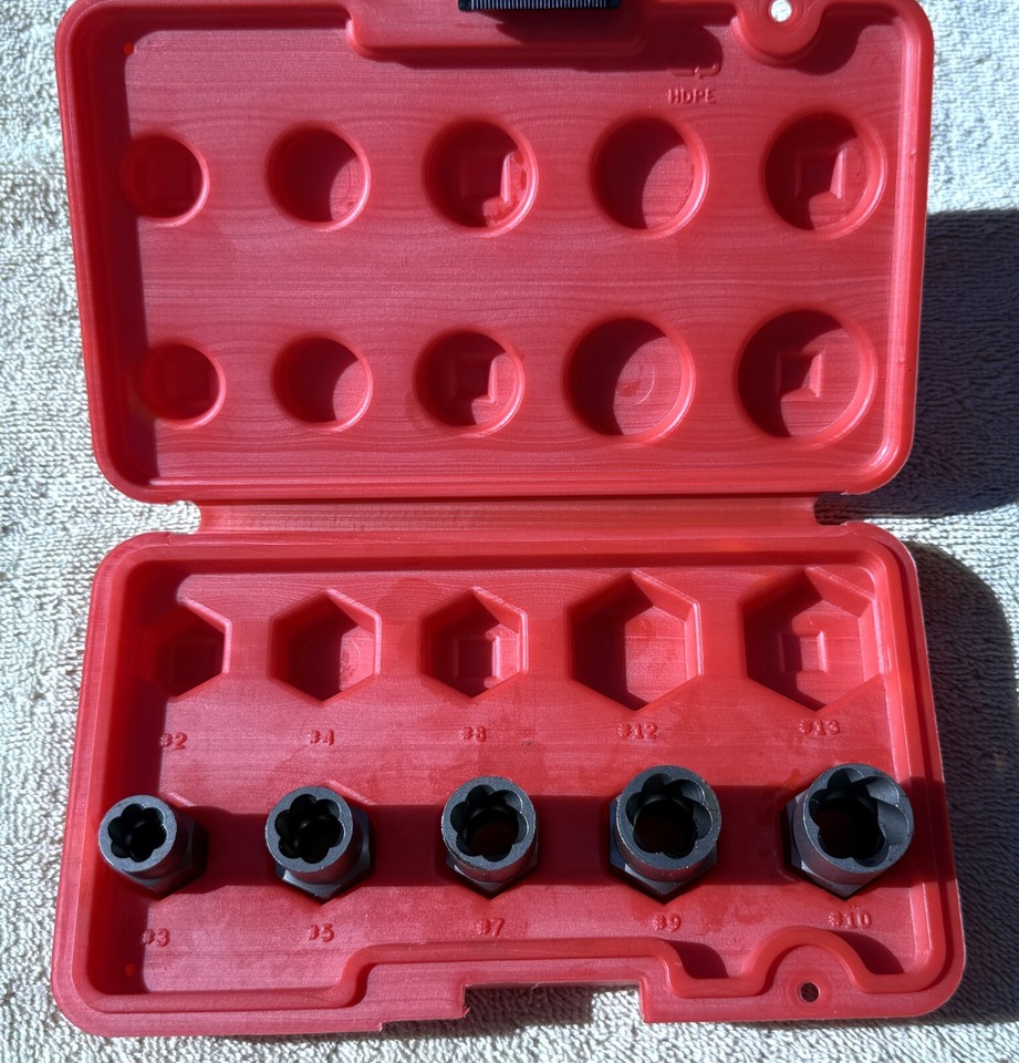 CRAFTSMAN 5 PC #3 #5 #7 #9 #10 EXT BOLT NUT REMOVER NUT EXTRACTOR ...