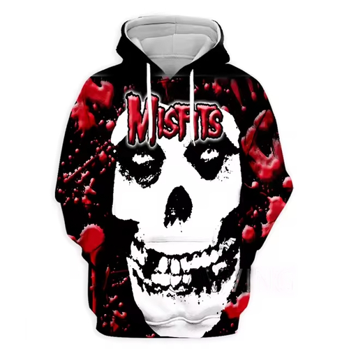 Misfits Big Skull Face Vintage Punk Rock Band All Over Print Hoodie 3D ...