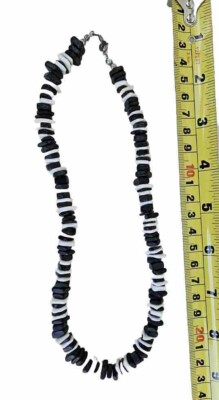 Vintage Shell Necklace Black and White Necklace Late 90s 2000s Surfer ...