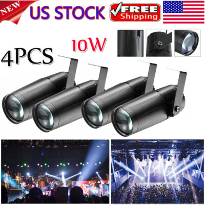 10W Mini LED Spin Pinspot Light Beam Spotlight DJ Disco Bar Xmas Stage ...