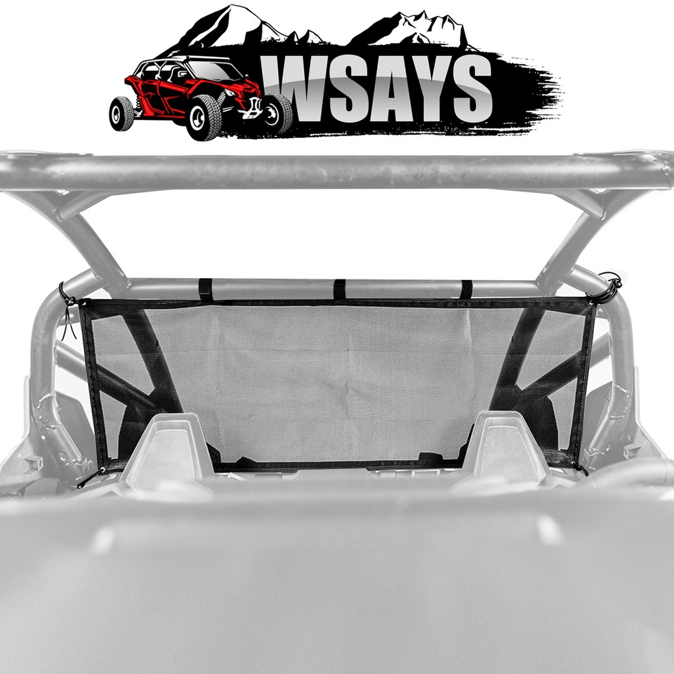 WSAYS UTV Soft Rear Window Net Mesh UV Protection for 2020-24 Polaris ...