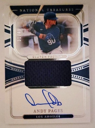 Andy Pages 2022 National Treasures Clutch Factor Jersey Auto Card #31/ ...