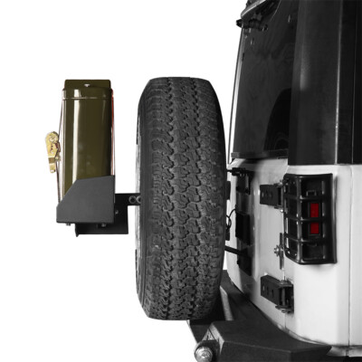 5.3 GAL JERRY CAN SPARE TIRE FUEL HOLDER RACK FOR JEEP WRANGLER TJ JK ...