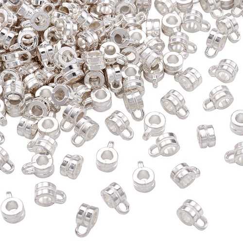 200x Column Silver ALloy Tube Bails Loop Bails Bail Beads Jewelry ...