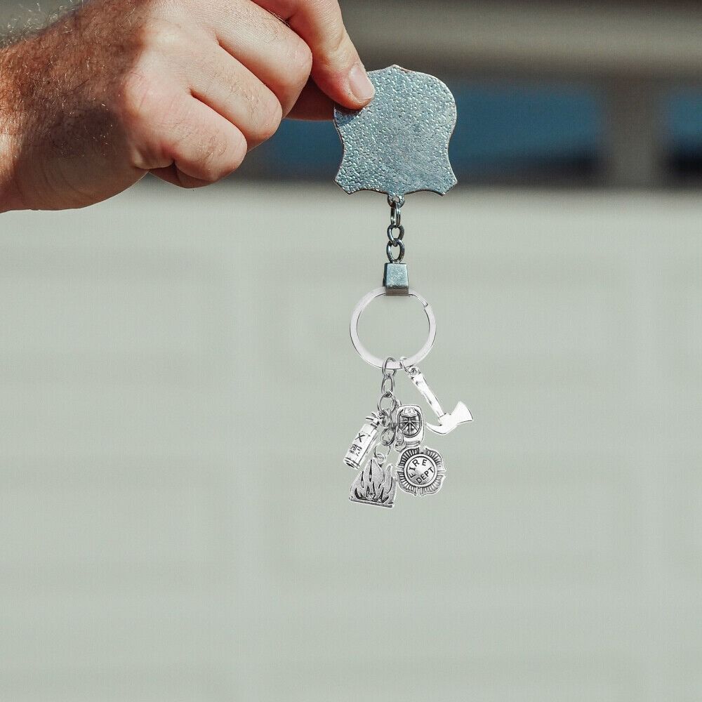 Silver Fire Fighting Keychain Keyring Firefighter Key Pendant | eBay