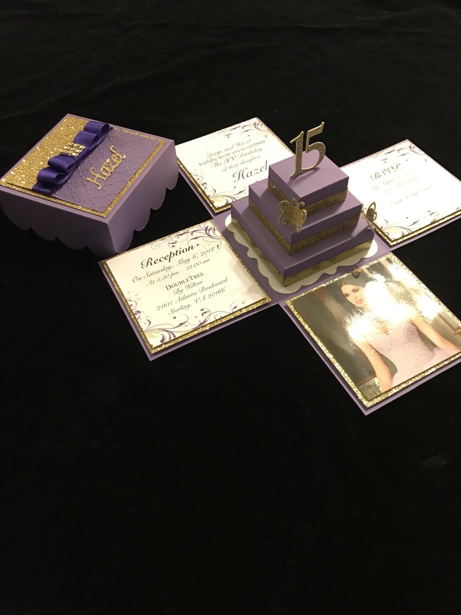 Like A Box Shaped Invitations For 15 Anos Quinceanera Party