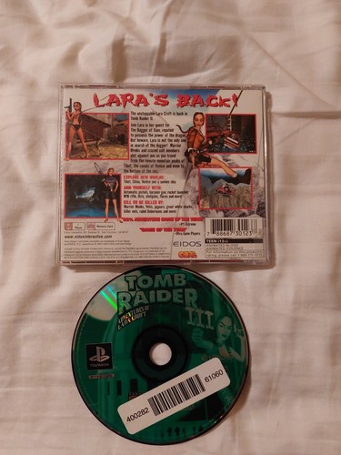 Read Description! Tomb Raider III PlayStation 1 PS1 Green Label disk ...