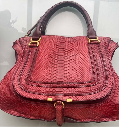 GENUINE CHLOE Marcie Bag Python Leather | eBay