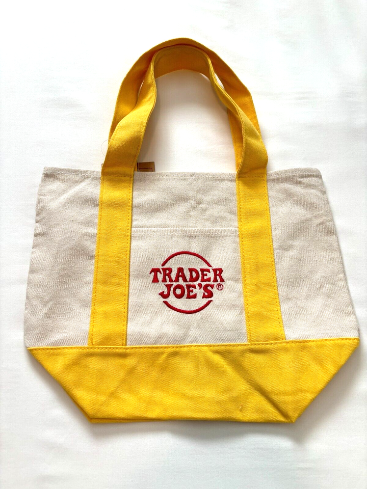 Trader Joe’s Yellow Mini Canvas Tote Bag Reusable Limited Edition ...