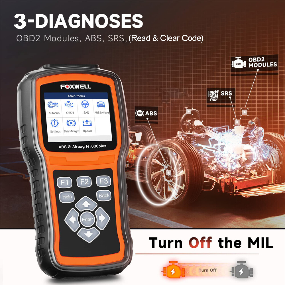 Car ABS SRS Engine Fault Diagnostic Tool Bidirectional OBD2 Scanner ...
