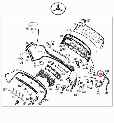 Original Mercedes Benz A1568850114 Exhaust Pipe Mount Rear Left Gla ...