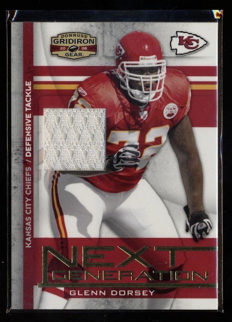 2008 GRIDIRON GEAR NEXT GENERATION /250 JERSEY RELIC GLENN DORSEY ...