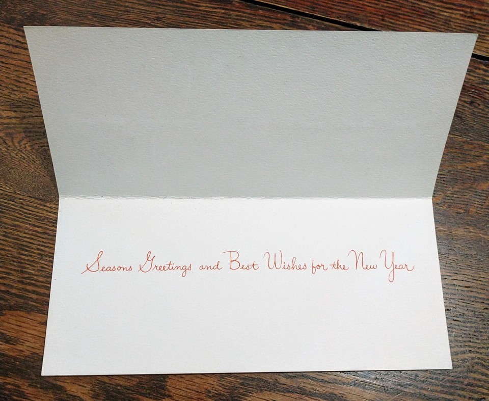 ATOMIC MOD VINTAGE Christmas Greeting Card W/Env RARE MCM 1950's Mint ...