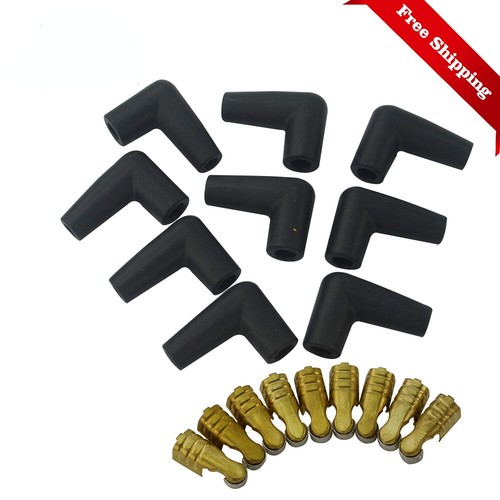 9X HEI Style Distributor End Spark Plug Wire Rubber Boots & Stainless ...
